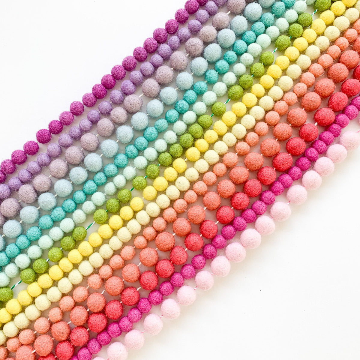 Spring Rainbow Mini Felt Ball Garlands - 14 Color Options – Pearl and Jane